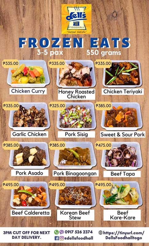 Menu at Dell's Food Hall restaurant, Taguig, H24V+57W