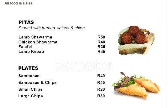 Menu at Al Diwan, Cape Town, The Ritz