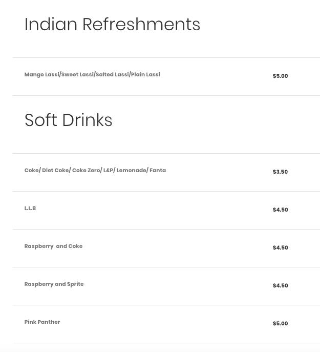 Menu at Curry Workz restaurant, Upper Hutt