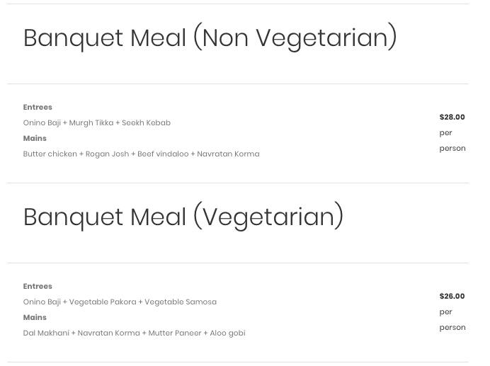 Menu at Curry Workz restaurant, Upper Hutt