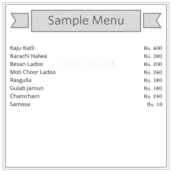 Menu of Bengali Sweets, Aggar Nagar, Ludhiana