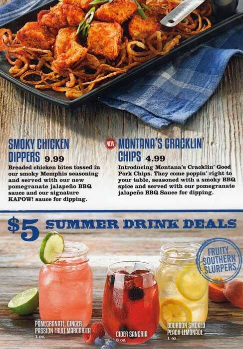 Menu at Montana's pub & bar, Ottawa, Merivale Rd