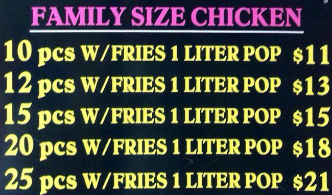 Menu at Sun Sub restaurant, Chicago, W North Ave