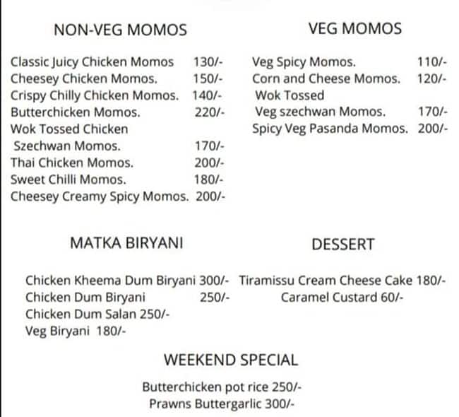 Menu of Momos Corner, Vasai, Mumbai