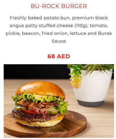 Menu at CZN Burak Burger restaurant, Dubai