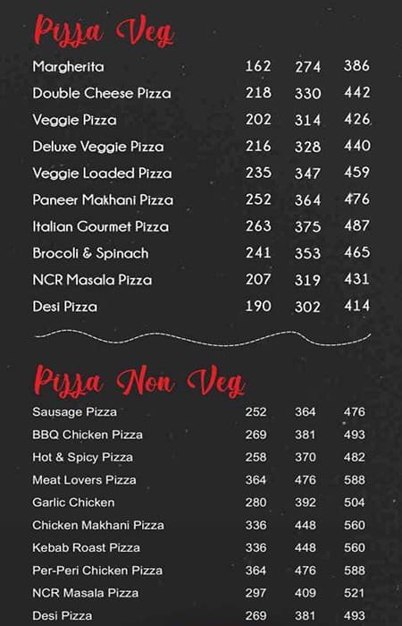 Menu of Eataly - Pizza Pasta & More, Greater Kailash 1 (GK1), New Delhi
