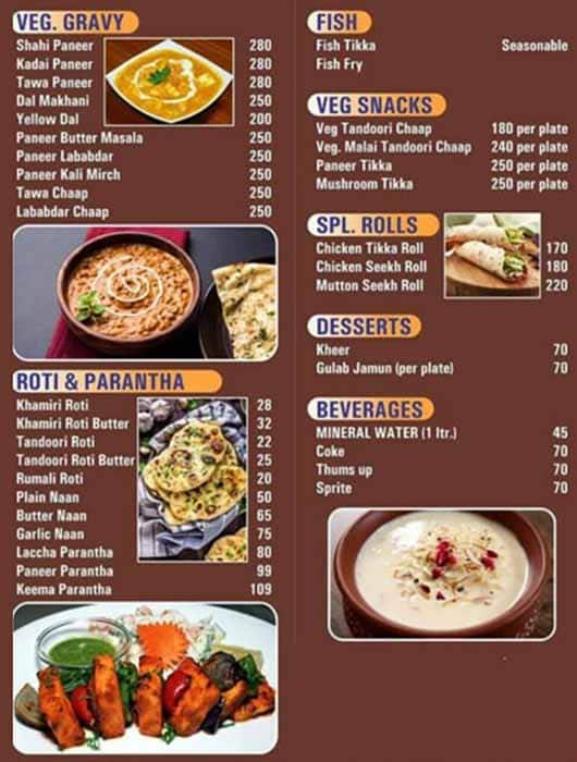 Menu of Chawla Chicken Deluxe Restaurant, Sector 50, Gurgaon