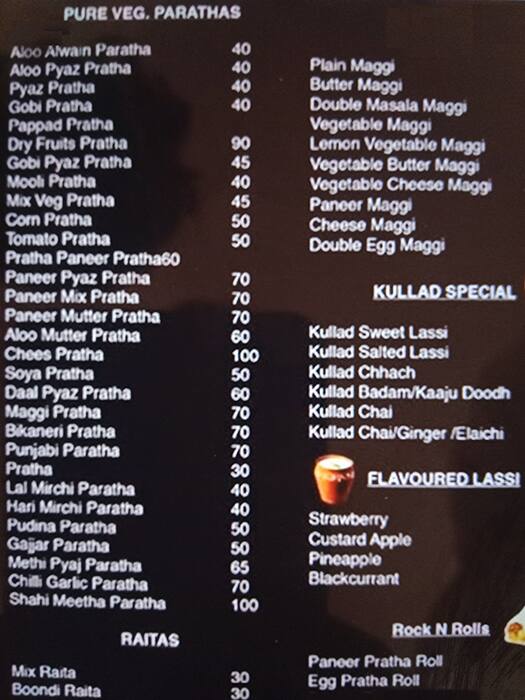 Menu of Kitchen Food, Sector 72, Noida