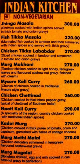 Menu at Mysore Memories Restaurant, Mysuru