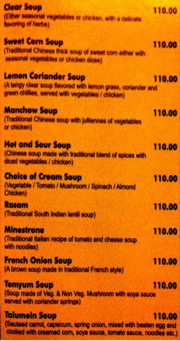 Menu at Mysore Memories Restaurant, Mysuru
