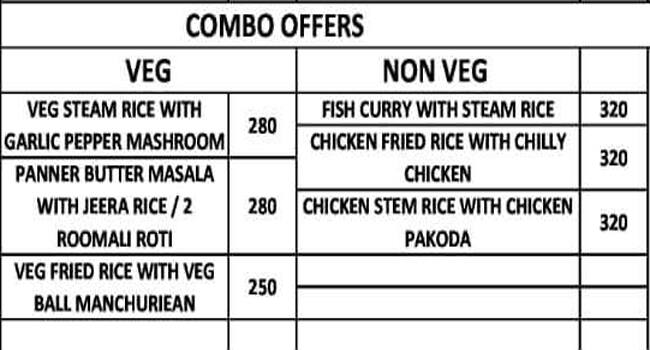 Menu at Mysore Memories Restaurant, Mysuru