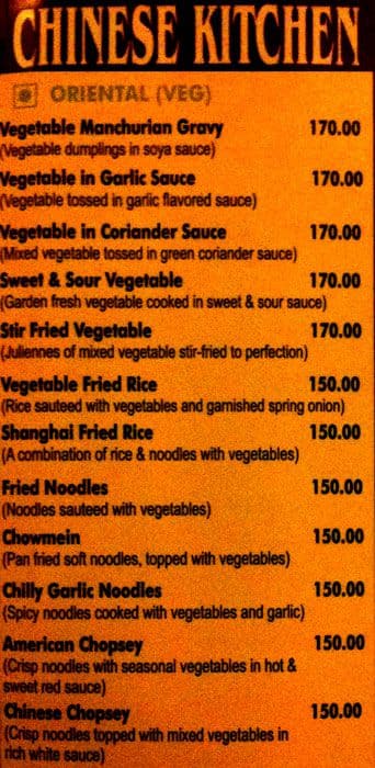 Menu at Mysore Memories Restaurant, Mysuru