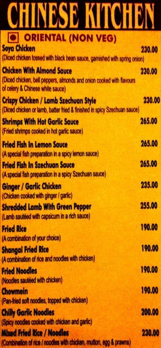 Menu at Mysore Memories Restaurant, Mysuru