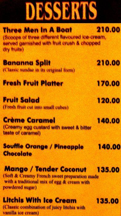 Menu at Mysore Memories Restaurant, Mysuru