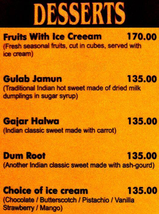 Menu at Mysore Memories Restaurant, Mysuru