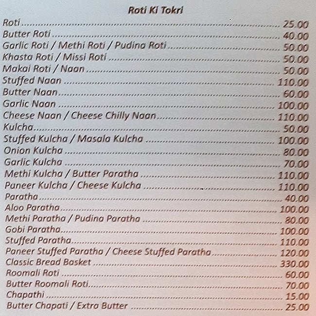 Menu at Classic Comfort Hotel, Mumbai, Film City Rd