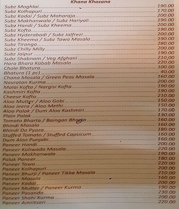 Menu at Classic Comfort Hotel, Mumbai, Film City Rd