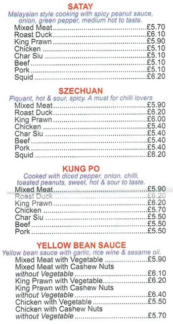 Menu at Loon Wah Chinese Takeaway fast food, Edinburgh