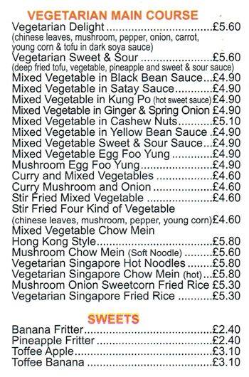 Menu at Loon Wah Chinese Takeaway fast food, Edinburgh