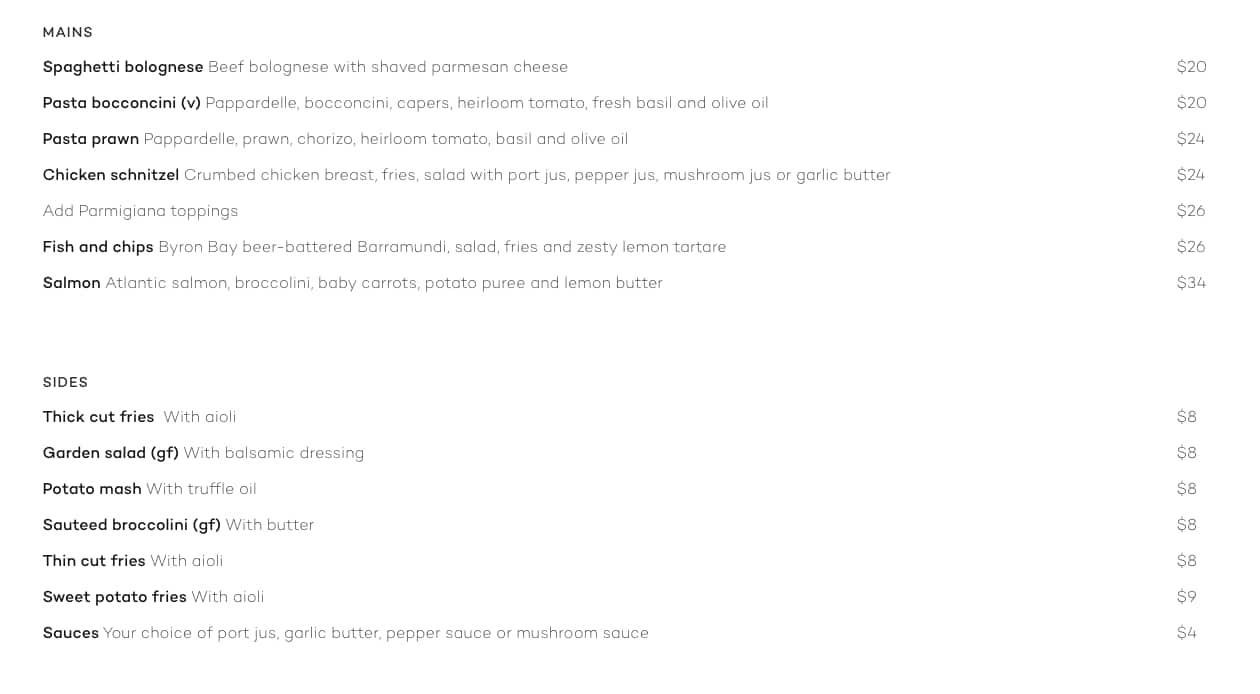 Menu at Ryan's On The Park Bar and Restaurant, Brisbane City, 130 ...