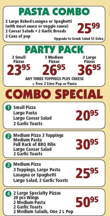 Menu at Sopranos Pizza pizzeria, Maple Ridge