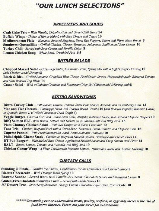 Menu at Jacks Center City Tavern restaurant, Philadelphia
