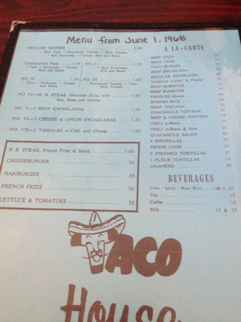 Menu at Taco house fast food, Pensacola, W Navy Blvd
