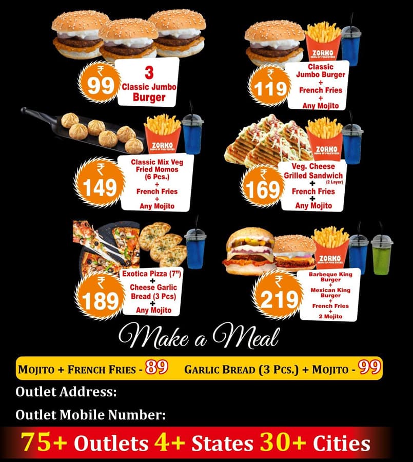 Menu of Zorko - Brand Of Food Lovers, Vesu, Surat