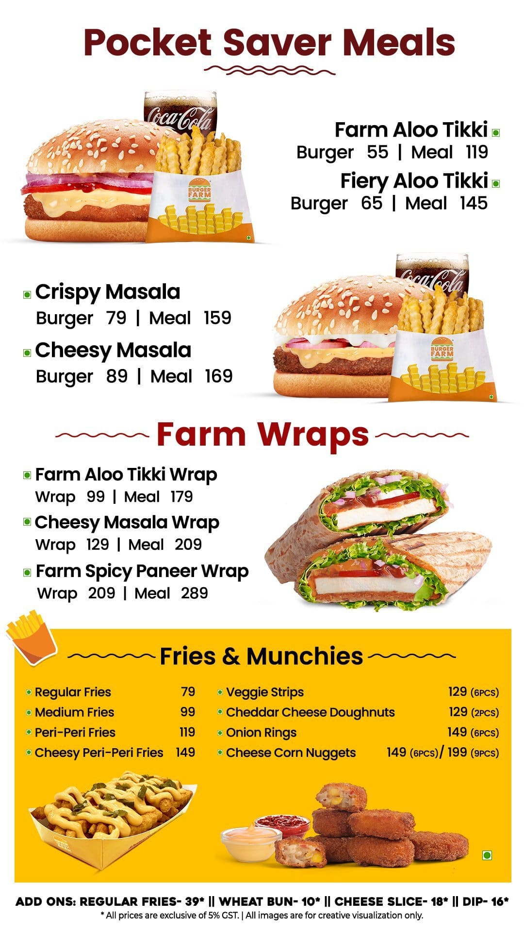 Menu of Burger Farm, Mansarovar, Jaipur