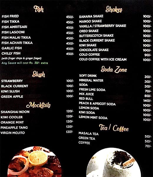 Menu at Rebels Chill Cafe, Amritsar