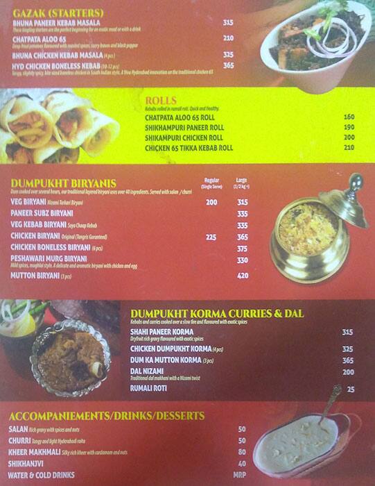 Menu at Viva Hyderabad, Gurugram, 3rd