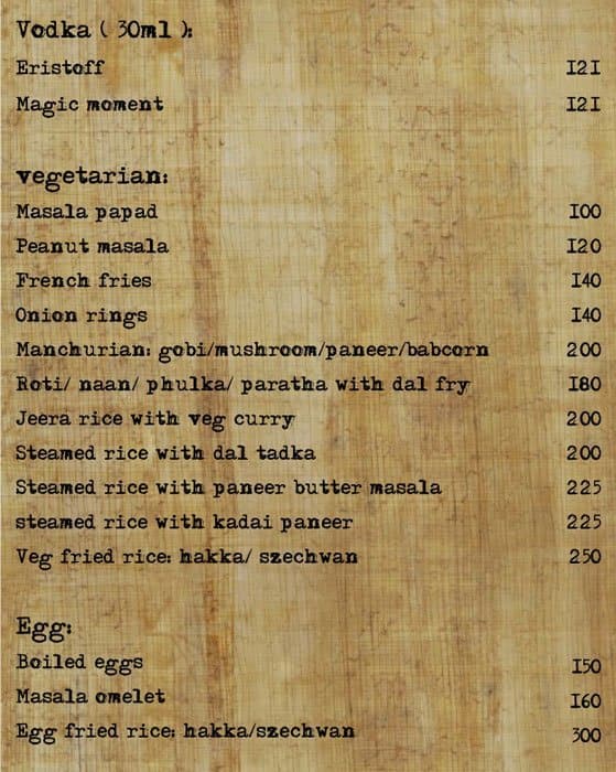 Menu at Mandara, Bengaluru, Imera Spa & Resort