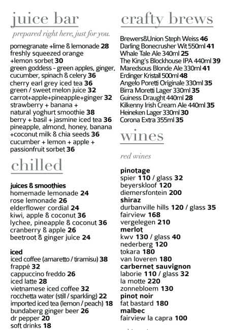 Menu at Deli One Sandton City restaurant, Sandton, Lower Ground