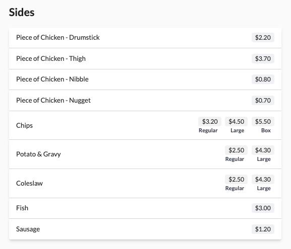 Menu at TNC Fried Chicken restaurant, Auckland, 5/439 Roscommon Rd