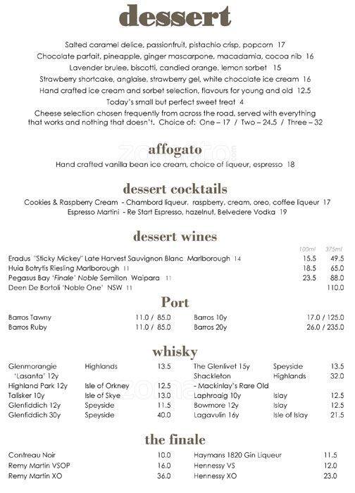 Menu at Fiddlesticks Restaurant and Bar, Christchurch