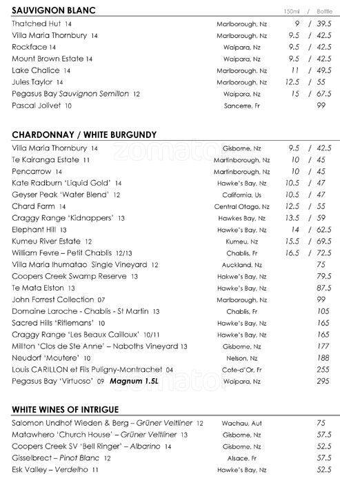 Menu at Fiddlesticks Restaurant and Bar, Christchurch