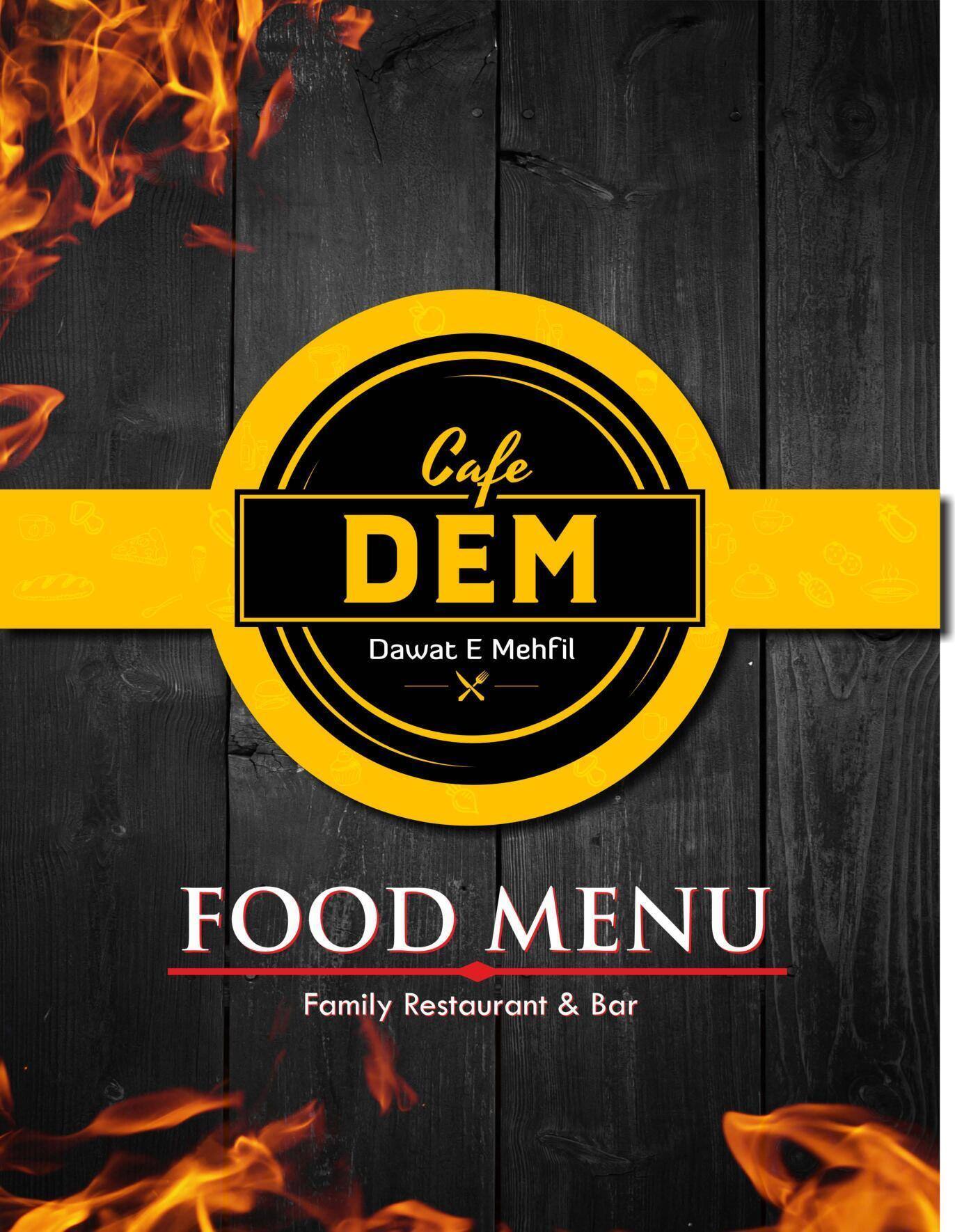 Menu of Cafe DEM - Restaurant & Bar, Rohini, New Delhi