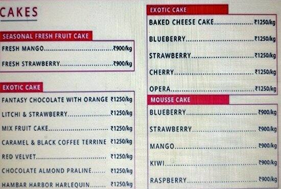 Menu at Adyar Bakery, Chennai, 35G8+R36