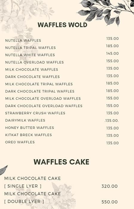 Menu of Waffles King, Chembur, Mumbai