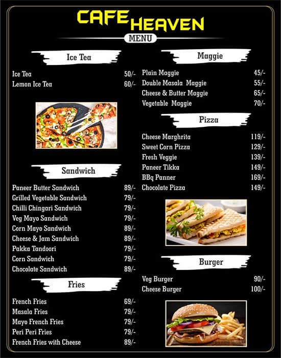 Menu at CAFE HEAVEN, Pune