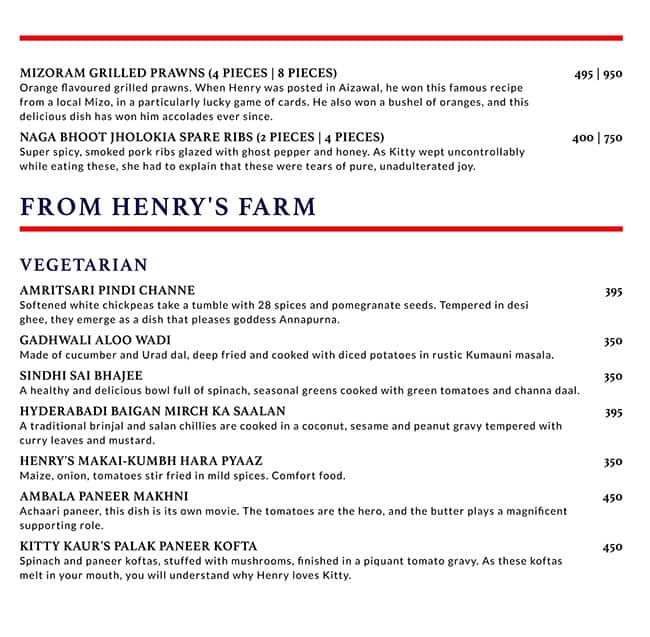 Menu at Henry Havaldar, Gurugram, B-209 DLF