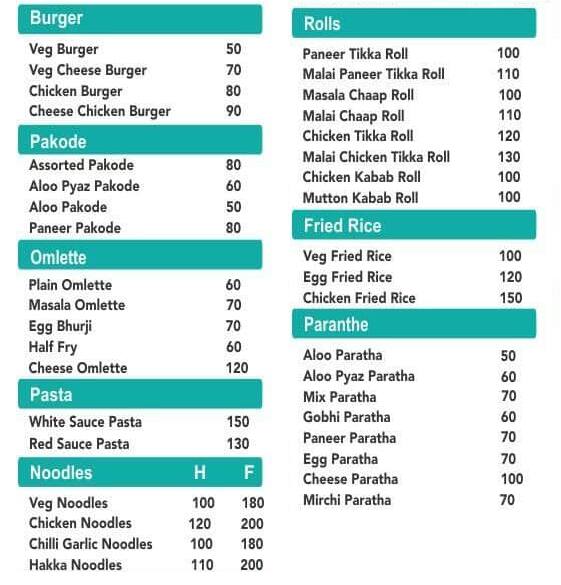 Menu of Garden O Cafe, Chaukhandi, Noida