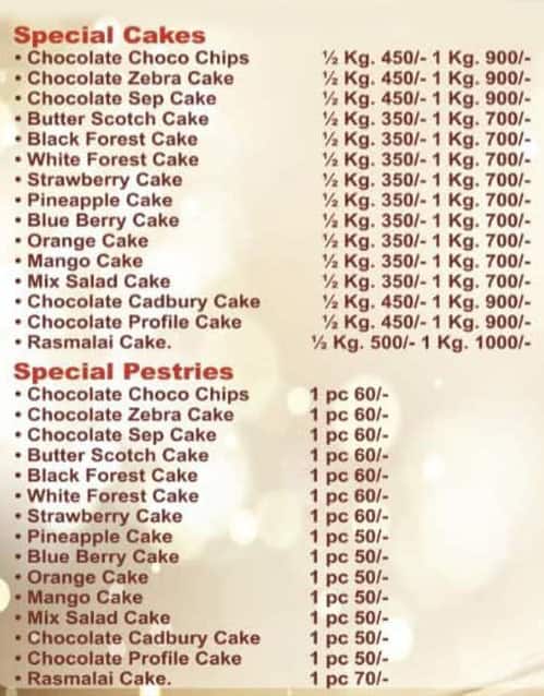 Menu of Bangalore Iyangar Bakery, Badlapur, Thane