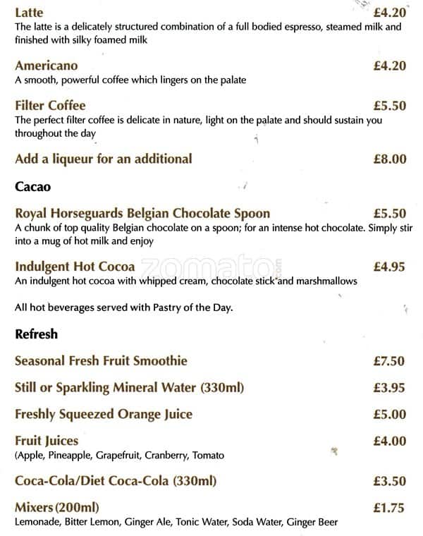 Menu at Equus pub & bar, London