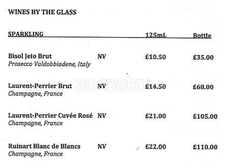 Menu at Equus pub & bar, London