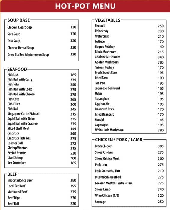 Menu at Gloria Maris Shark's Fin Restaurant - Fine Dining, San Juan