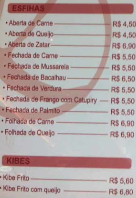 Menu em Kalili Restaurante, São Paulo, Shopping - 3A