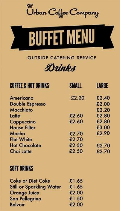 Menu at Urban Cafe / Bar / Kitchen - Jewellery Quarter, Birmingham, The ...
