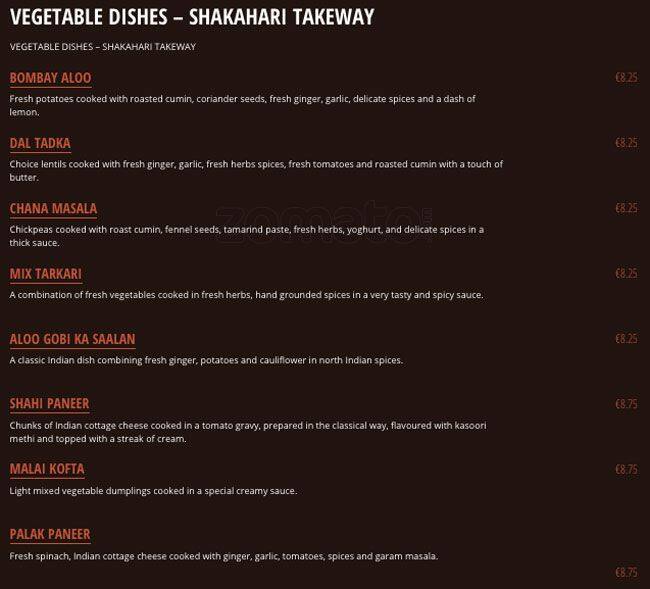 Menu at Haldi by Manish restaurant, Rush, 55 Upper Main St