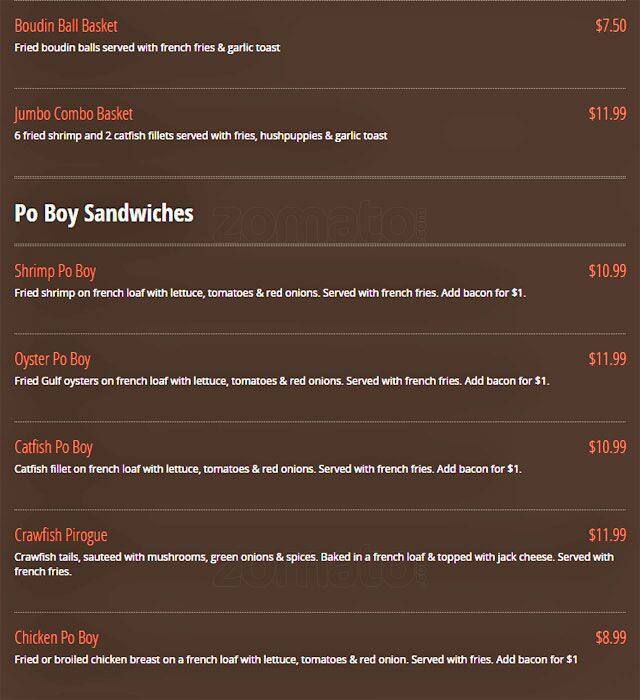 Menu at Capt. Benny's pub & bar, Austin